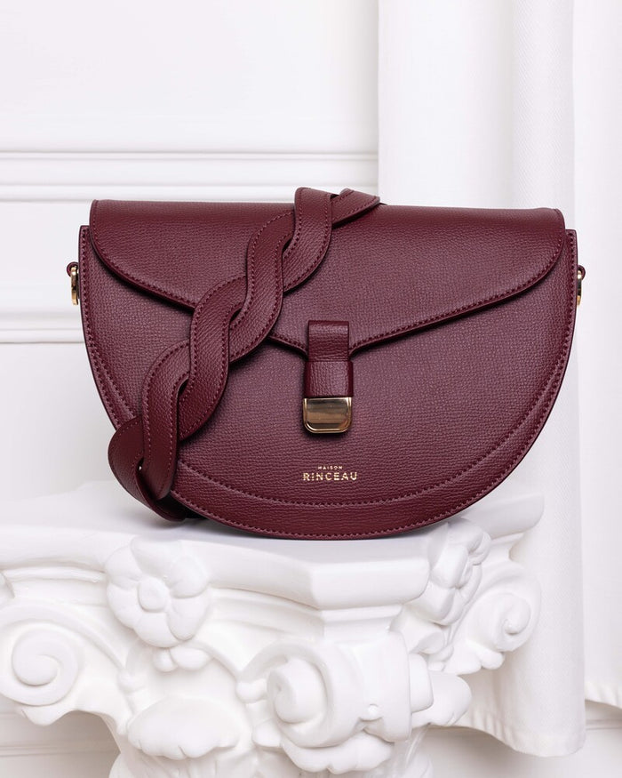 MAISON RINCEAU | Le Sac Dianna Bordeaux Grainé - Leather shoulder bag