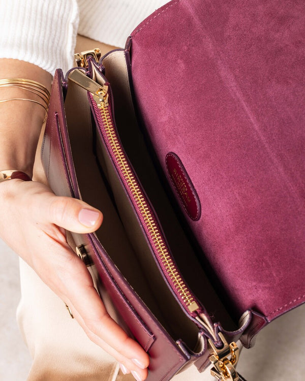 MAISON RINCEAU | Le Petit Apollon Bordeaux - Leather shoulder bag