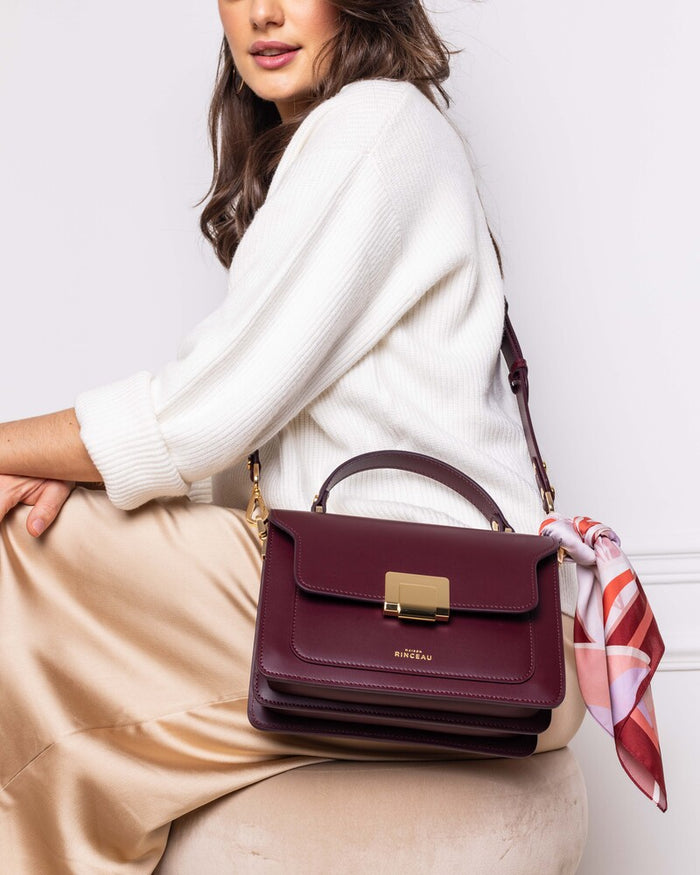MAISON RINCEAU | Le Petit Apollon Bordeaux - Leather shoulder bag