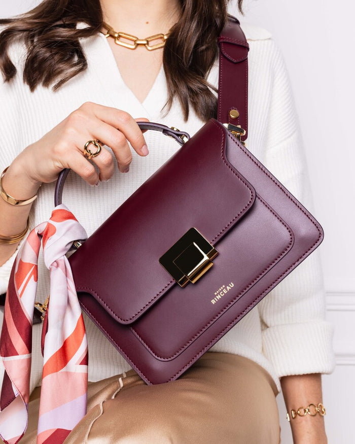 MAISON RINCEAU | Le Petit Apollon Bordeaux - Leather shoulder bag