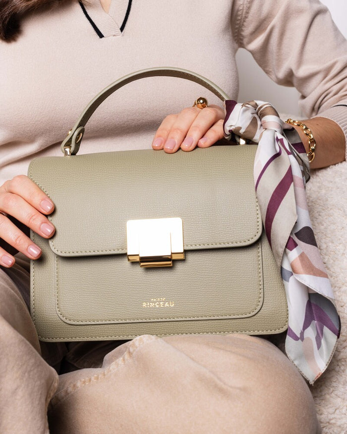 MAISON RINCEAU | Le Petit Apollon Olive Grainé - Leather shoulder bag