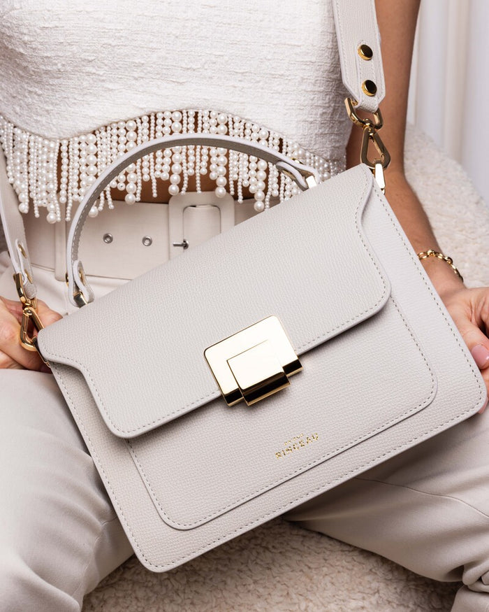 MAISON RINCEAU | Le Petit Apollon Ivoire Grainé - Leather shoulder bag