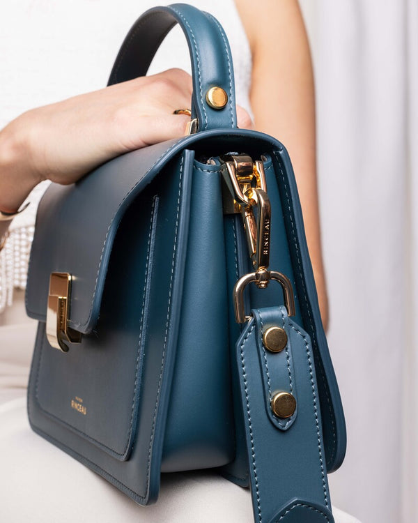 MAISON RINCEAU | Le Petit Apollon Bleu Canard - Leather shoulder bag