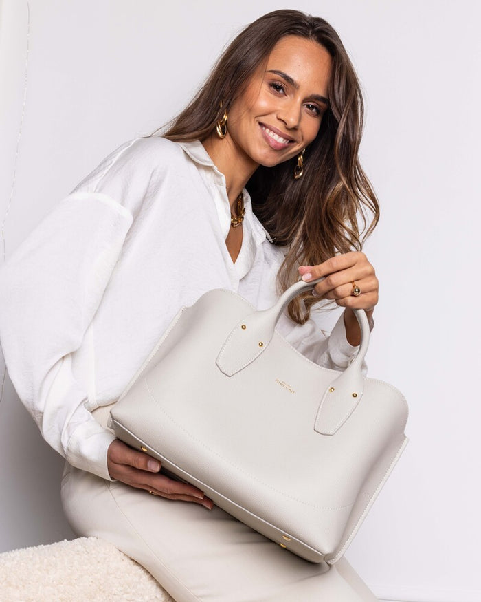 MAISON RINCEAU | Le Grand Rosa Ivoire Grainé - Leather shoulder bag