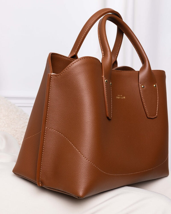 MAISON RINCEAU | Le Grand Rosa Camel Grainé - Leather shoulder bag