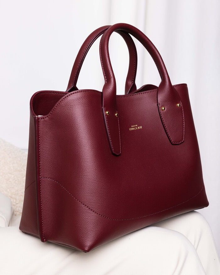 MAISON RINCEAU | Le Grand Rosa Bordeaux Grainé - Leather shoulder bag