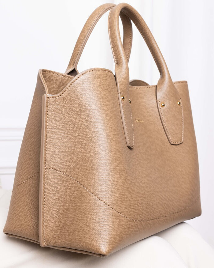 MAISON RINCEAU | Le Grand Rosa Cappuccino Grainé - Leather shoulder bag