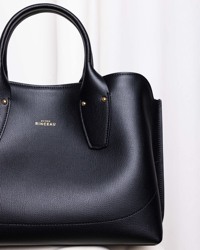 MAISON RINCEAU | Le Grand Rosa Noir Grainé - Leather shoulder bag
